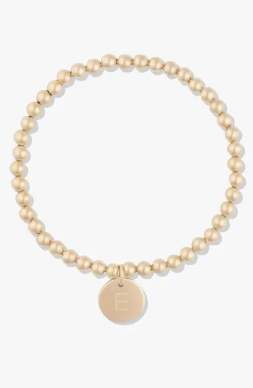 CUFFED BY NANO Classic Initial Coin 14k Gold Filled Bead Bracelet - Gold E
