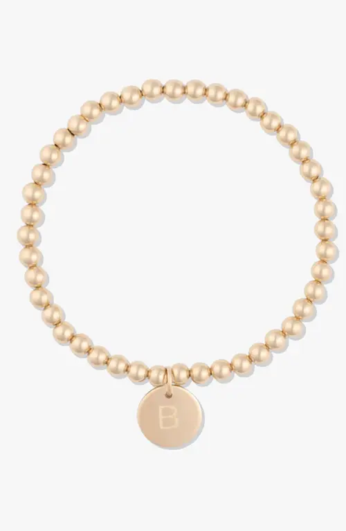 CUFFED BY NANO Classic Initial Coin 14k Gold Filled Bead Bracelet - Gold F