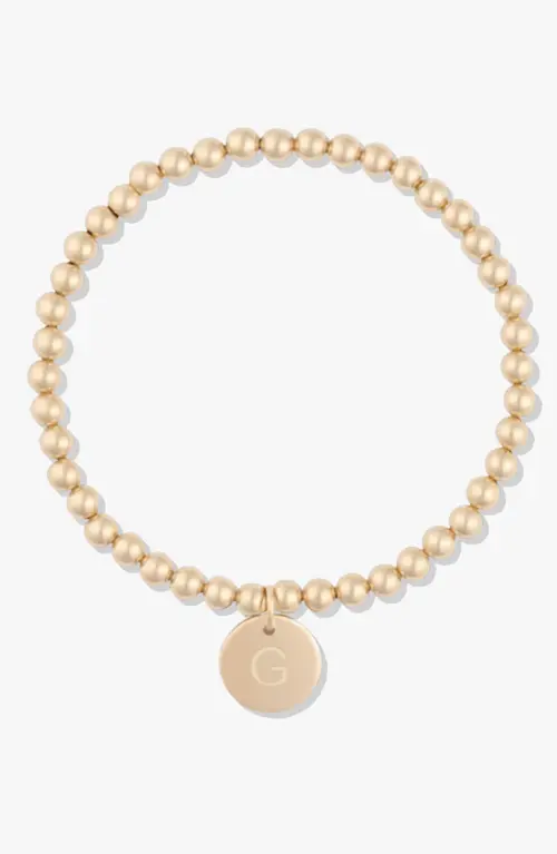 CUFFED BY NANO Classic Initial Coin 14k Gold Filled Bead Bracelet - Gold G