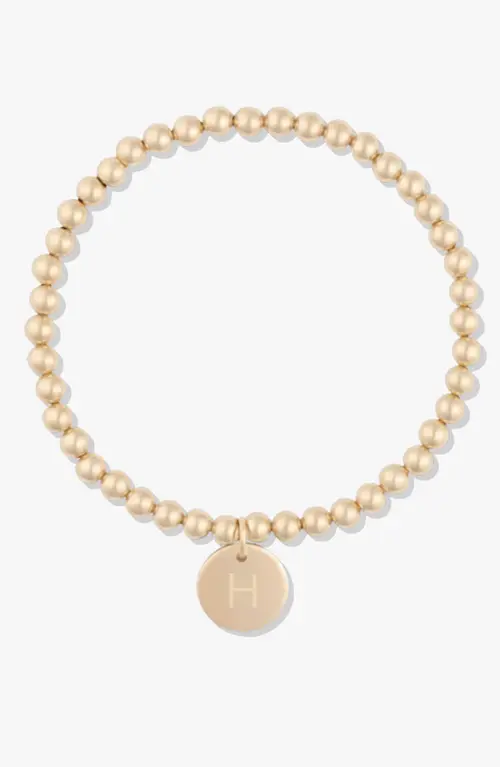 CUFFED BY NANO Classic Initial Coin 14k Gold Filled Bead Bracelet - Gold H