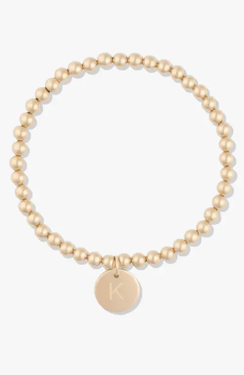 CUFFED BY NANO Classic Initial Coin 14k Gold Filled Bead Bracelet - Gold K