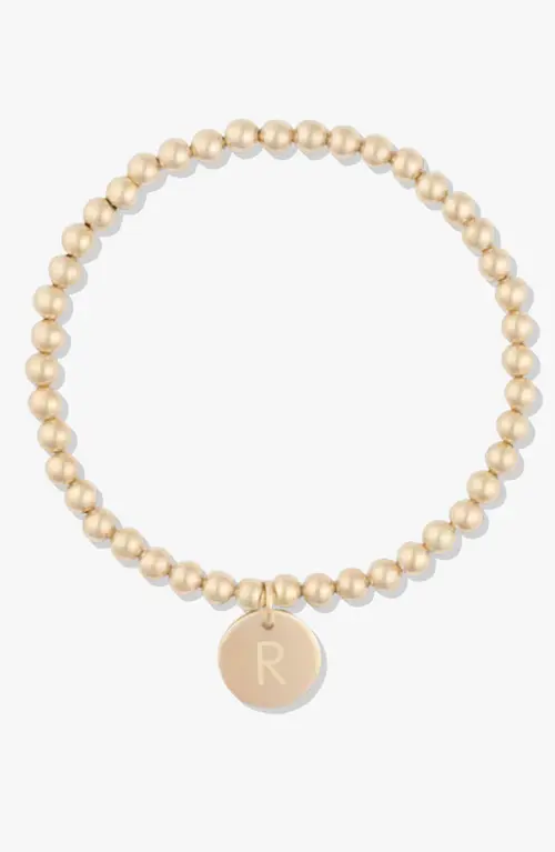 CUFFED BY NANO Classic Initial Coin 14k Gold Filled Bead Bracelet - Gold R