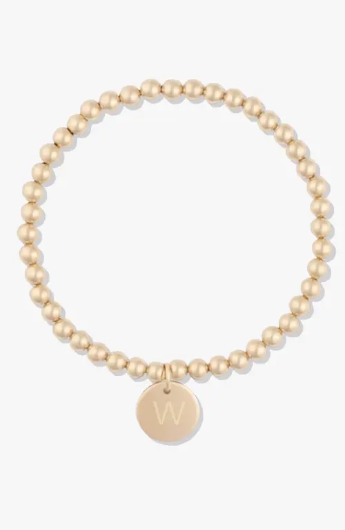 CUFFED BY NANO Classic Initial Coin 14k Gold Filled Bead Bracelet - Gold W