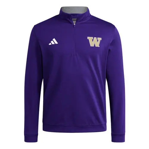 Adidas Washington Huskies Elevated Tri-blend Quarter-zip Pullover
