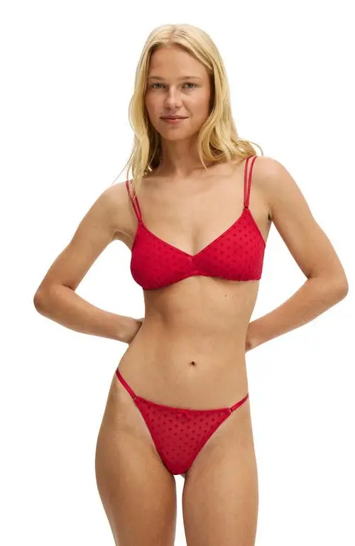 Cotton:on Olivia Mesh Bralette - Spicy Red