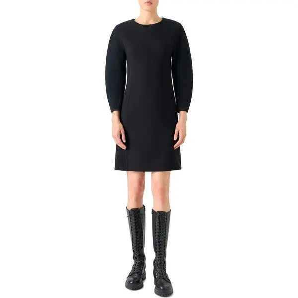 Akris Long Sleeve Wool Blend Sheath Dress