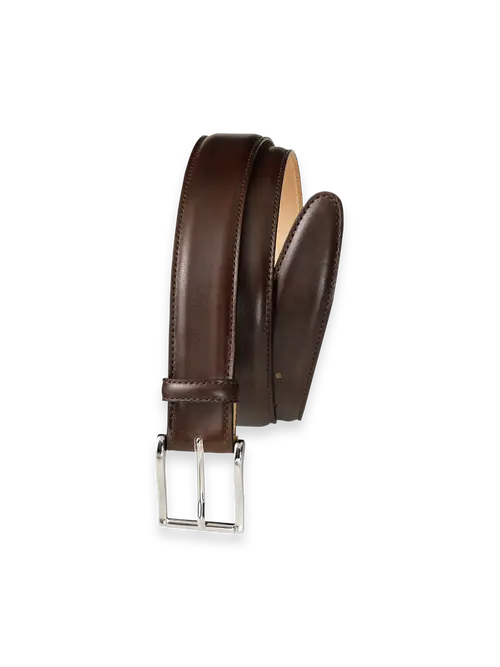 PAUL FREDRICK Leather Belt With Changeable Buckle