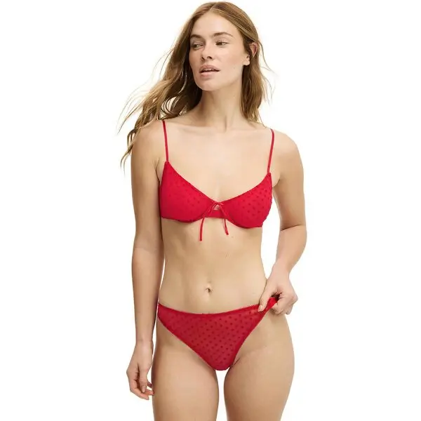 Cotton:on Olivia Mesh Underwire Bra - Spicy Red