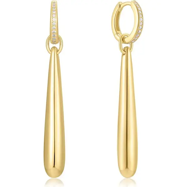 ANIA HAIE Elongated Droplet Earrings - Shiny Gold
