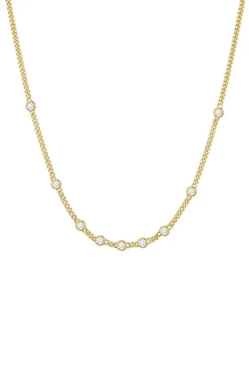 ANIA HAIE Bezel Cubic Zirconia Station Necklace - Shiny Gold