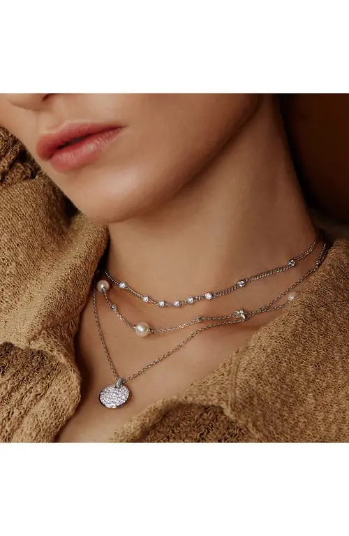ANIA HAIE Bezel Cubic Zirconia Station Necklace
