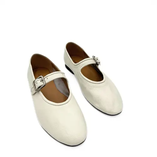 AMIE RAFA Ashley Mary Jane Flats - White