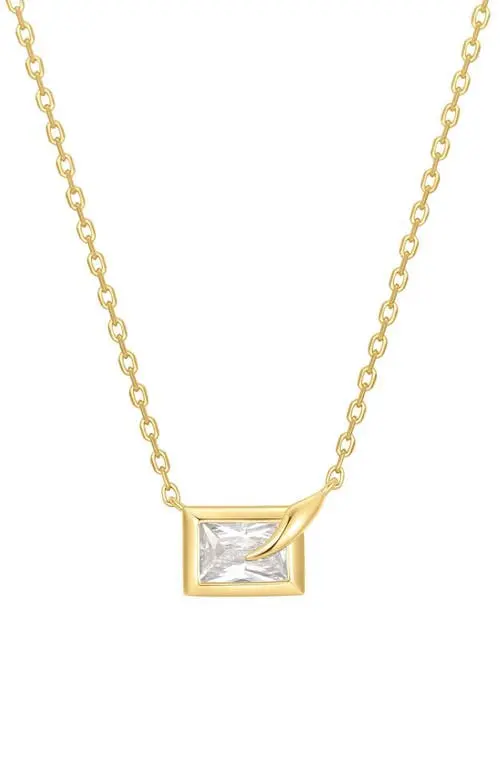ANIA HAIE Bezel Cubic Zirconia Pendant Necklace - Shiny Gold