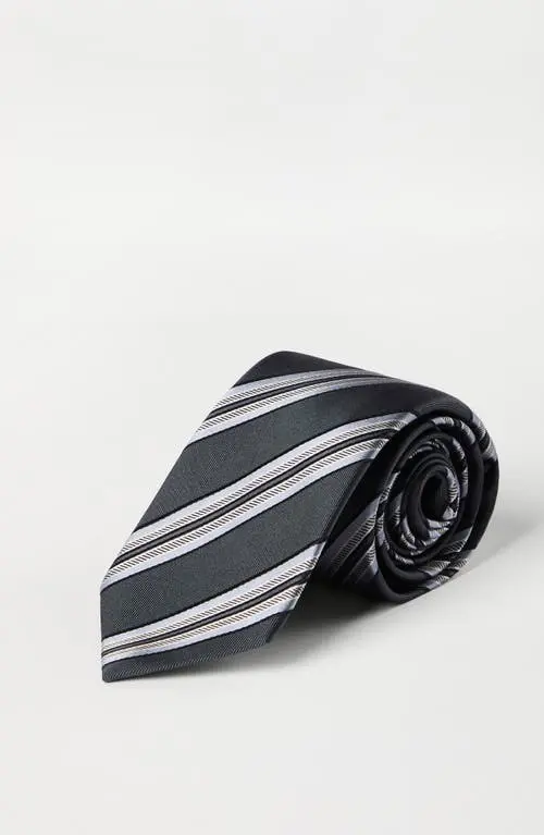 Brunello Cucinelli Textured Stripe Neck Tie - Anthracite