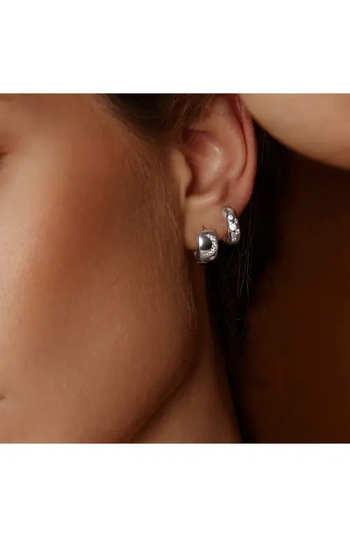 ANIA HAIE Celestial Crystal Pavé Huggie Hoop Earrings