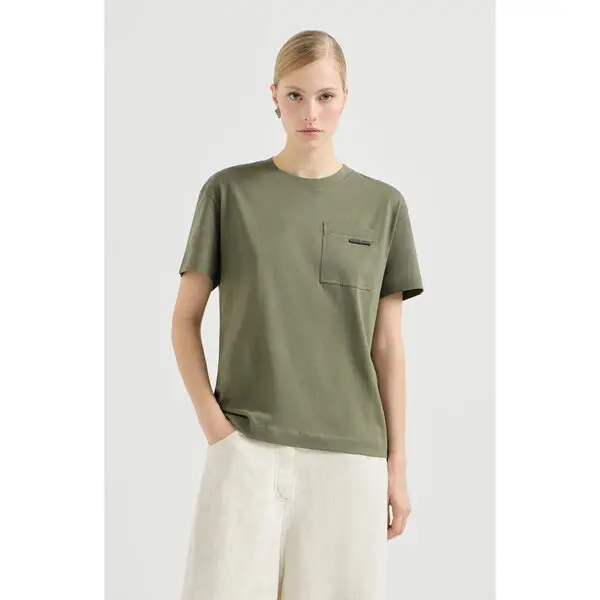 Brunello Cucinelli Cotton Jersey T-shirt - Olive