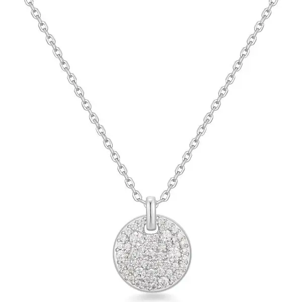 ANIA HAIE Pavé Disc Pendant Necklace - Silver