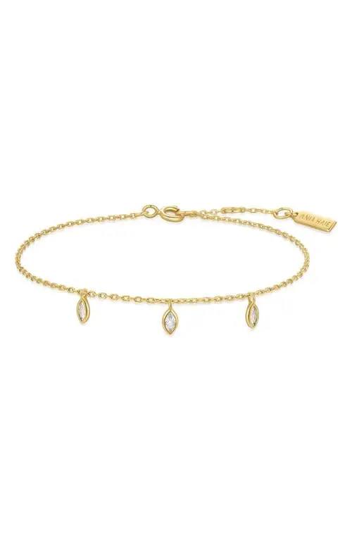 ANIA HAIE Sparkling Triple Station Bracelet - Shiny Gold