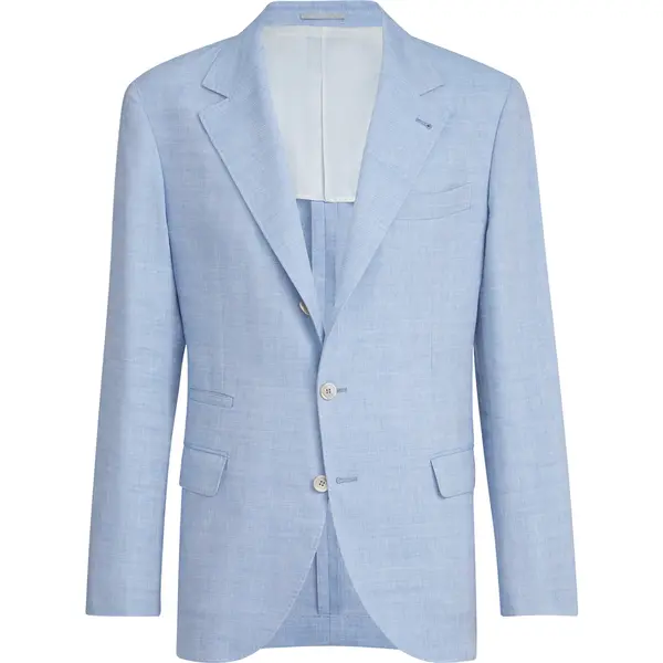 Brunello Cucinelli Chevron Deconstructed Blazer - Azure