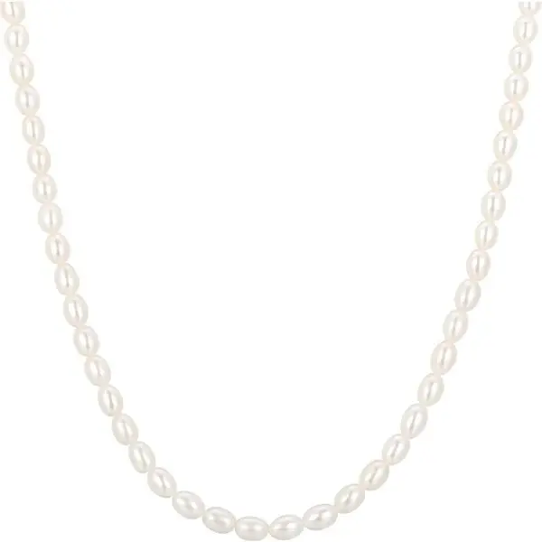 ANIA HAIE Oblong Cultured Pearl Necklace - Shiny Gold