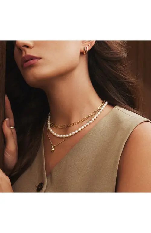 ANIA HAIE Oblong Cultured Pearl Necklace