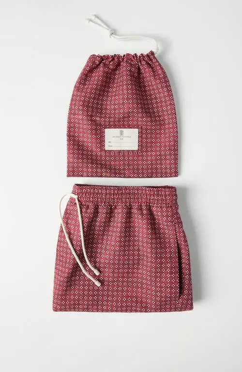 Brunello Cucinelli Nylon Swim Shorts - Cherry