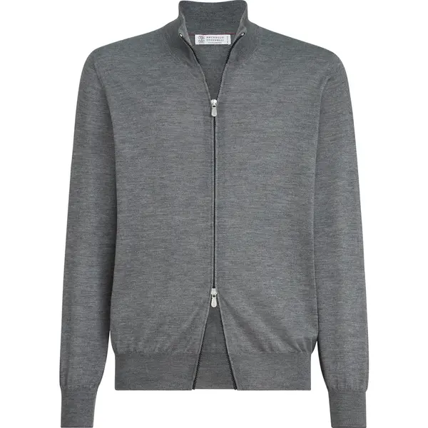 Brunello Cucinelli Cashmere And Silk Cardigan - Dark Grey