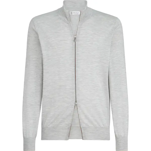 Brunello Cucinelli Cashmere And Silk Cardigan - Pebble