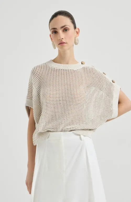Brunello Cucinelli Cotton Net Knit Sweater