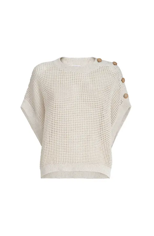Brunello Cucinelli Cotton Net Knit Sweater - Oat