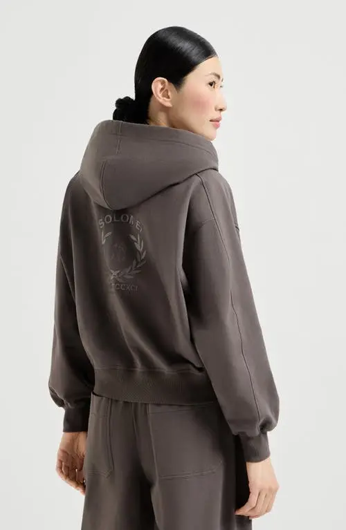 Brunello Cucinelli Sweatshirt With Embroidery - Brown