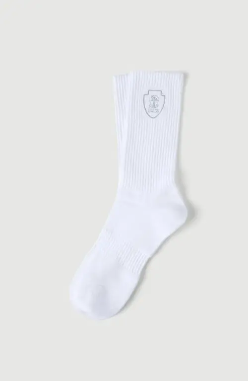 Brunello Cucinelli Rib Knit Ankle Socks - White