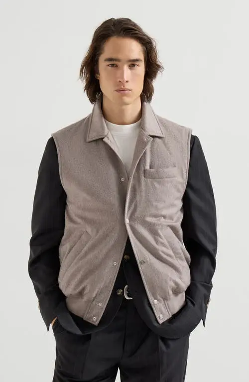 Brunello Cucinelli Cashmere Flannel Vest - Brown