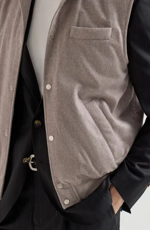 Brunello Cucinelli Cashmere Flannel Vest - Brown