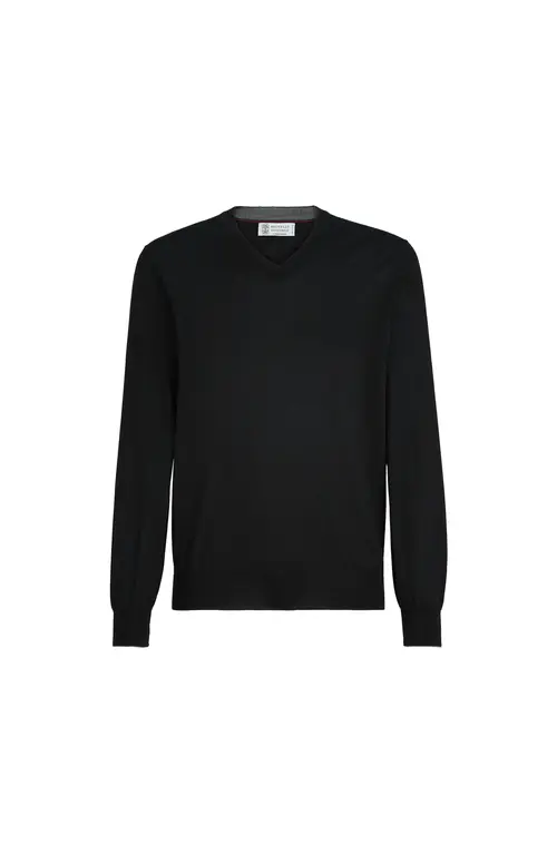Brunello Cucinelli Cashmere And Silk Lightweight Sweater - Black