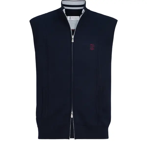 Brunello Cucinelli Double Knit Vest - Blue