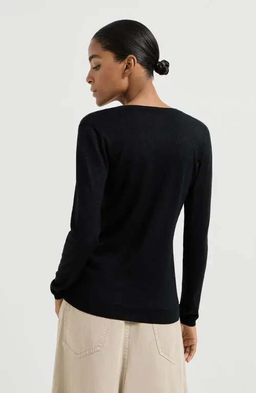 Brunello Cucinelli Cashmere And Silk Sweater - Black