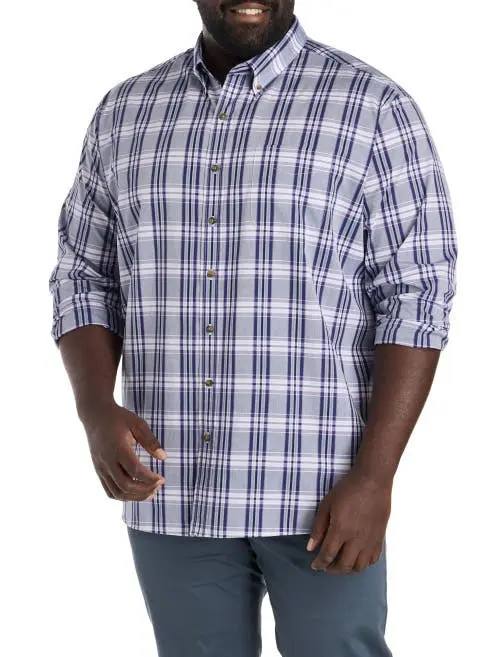 HARBOR BAY BY DXL Big & Tall Easy-care Medium Plaid Sport Shirt V2 - Multi