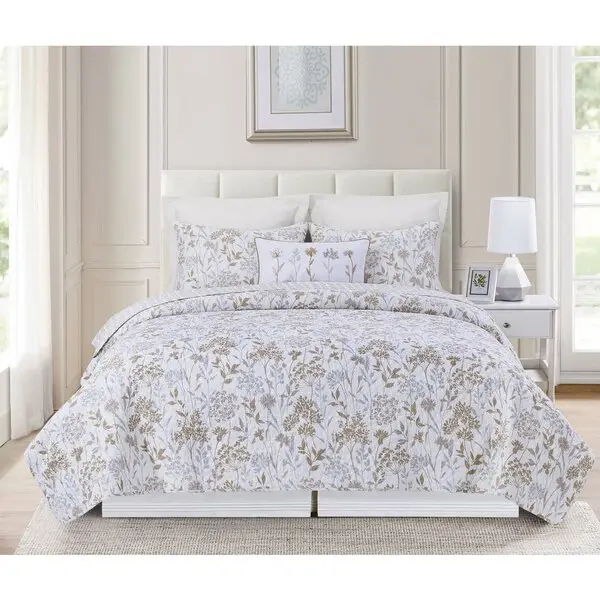 C&F HOME Carmella Fields Cotton Blend /queen Bed 3-piece Quilt Set - Gold