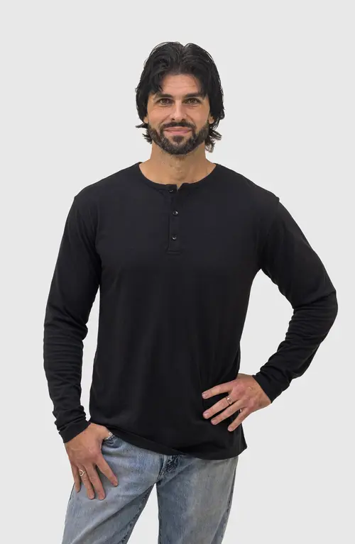 EPIC FITS Long Sleeve Henley - Black