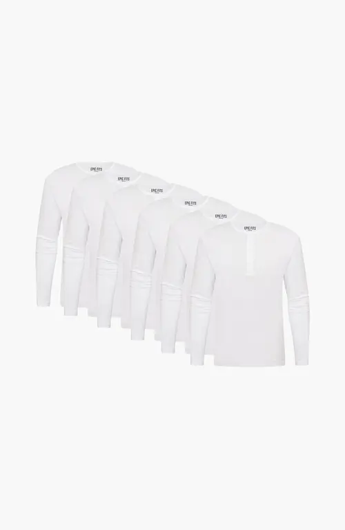 EPIC FITS Long Sleeve Henley - White