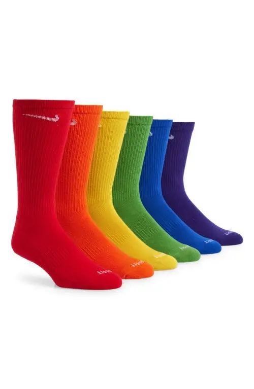 Nike Everyday Plush Cushion Crew Training Socks 6 Pack - Rainbow Multi
