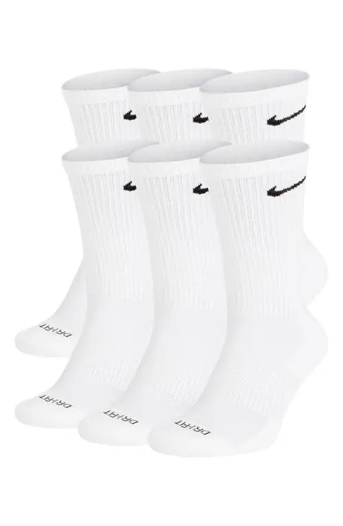 Nike Everyday Plush Cushion Crew Training Socks 6 Pack - White/black