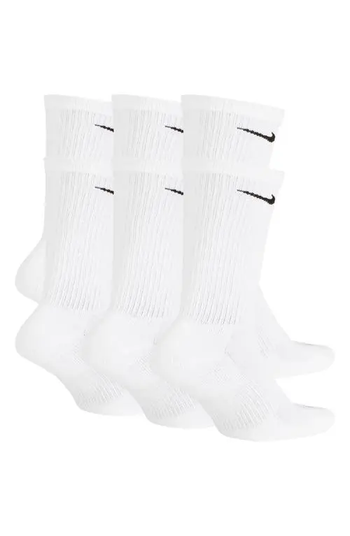 Nike Everyday Plush Cushion Crew Training Socks 6 Pack - White/black