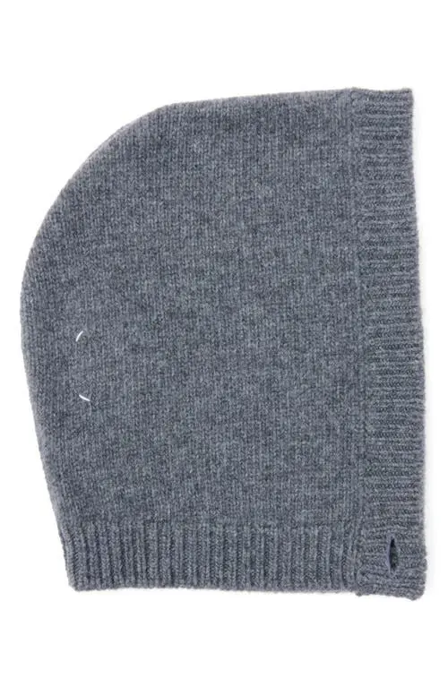 MAISON MARGIELA Buttoned Virgin Wool Knit Hood - Dark Grey