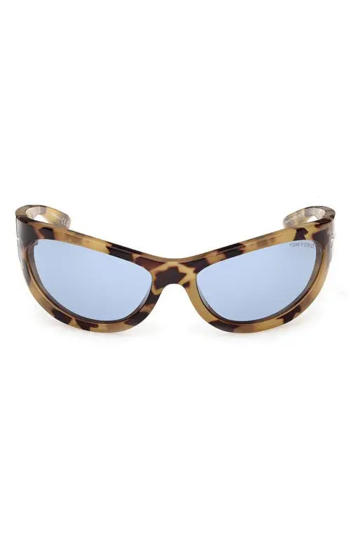 TOM FORD Leona Cat Eye Sunglasses - Tokyo Tortoise/bright Blue