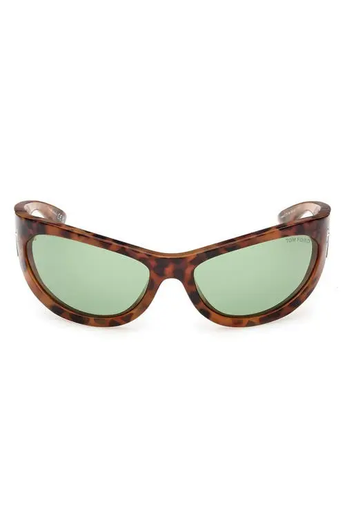 TOM FORD Leona Cat Eye Sunglasses - Vintage Havana/emerald Green