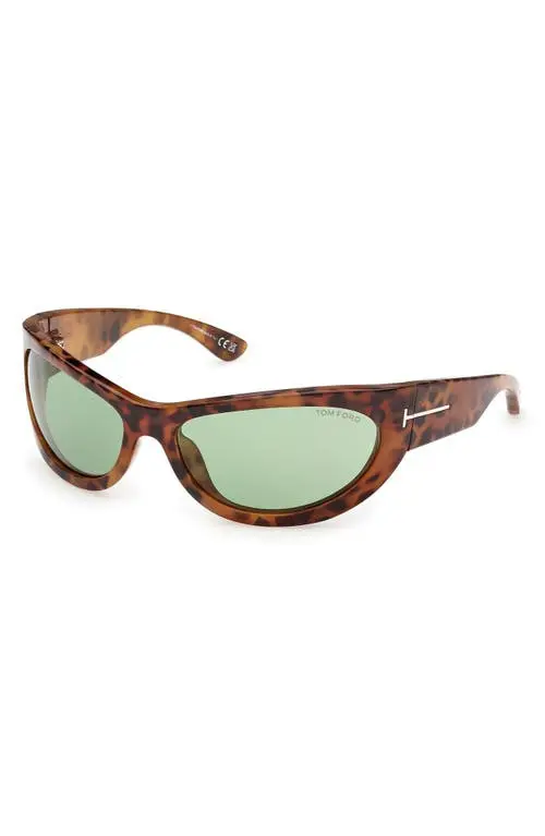 TOM FORD Leona Cat Eye Sunglasses - Vintage Havana/emerald Green