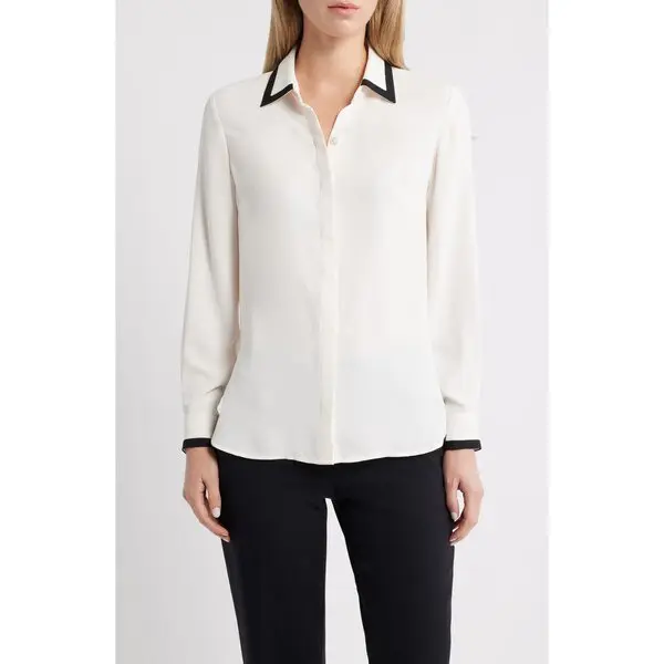 Anne Klein Contrast Trim Shirt