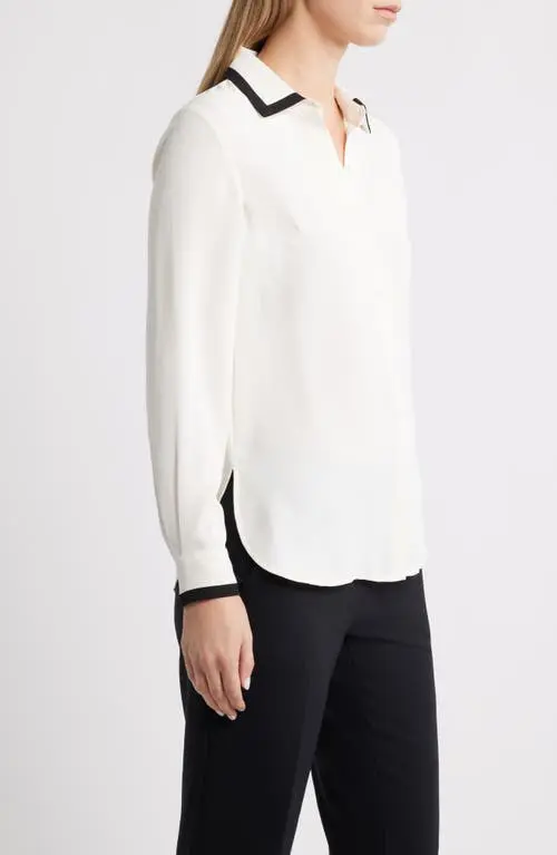 Anne Klein Contrast Trim Shirt